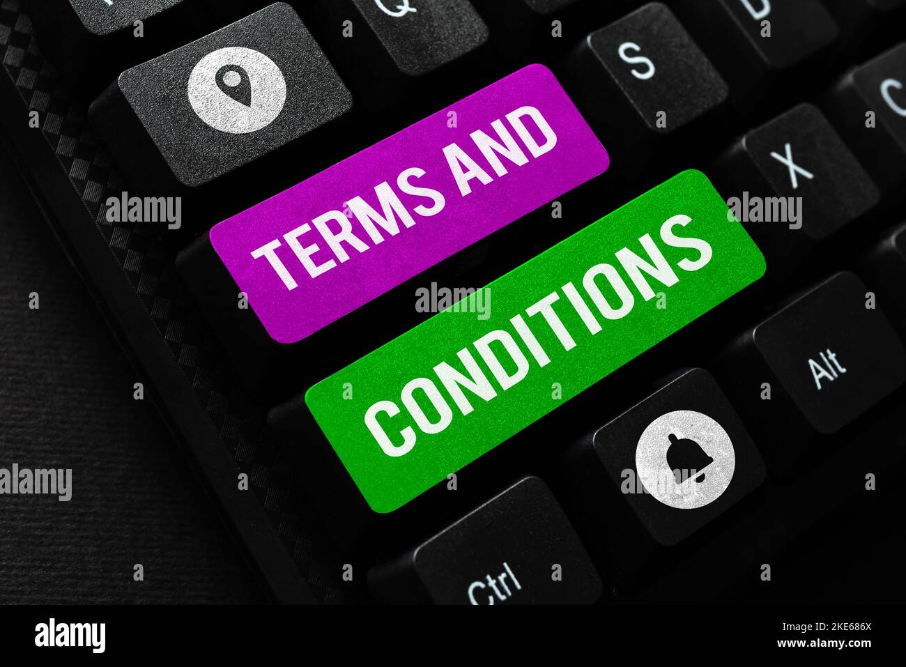 Text caption presenting Terms And Conditions. Business idea rules that ...
