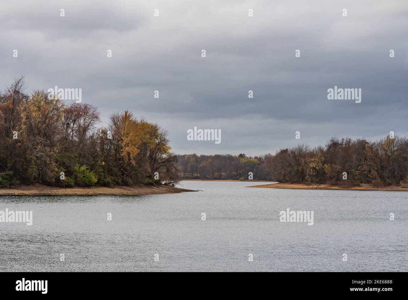 Rainy Fall Afternoon at Lake Marburg, Codorus State Park, Pennsylvania ...