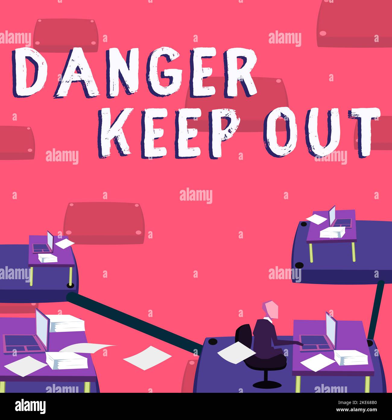Text sign showing Danger Keep Out. Business concept Warning Restriction ...