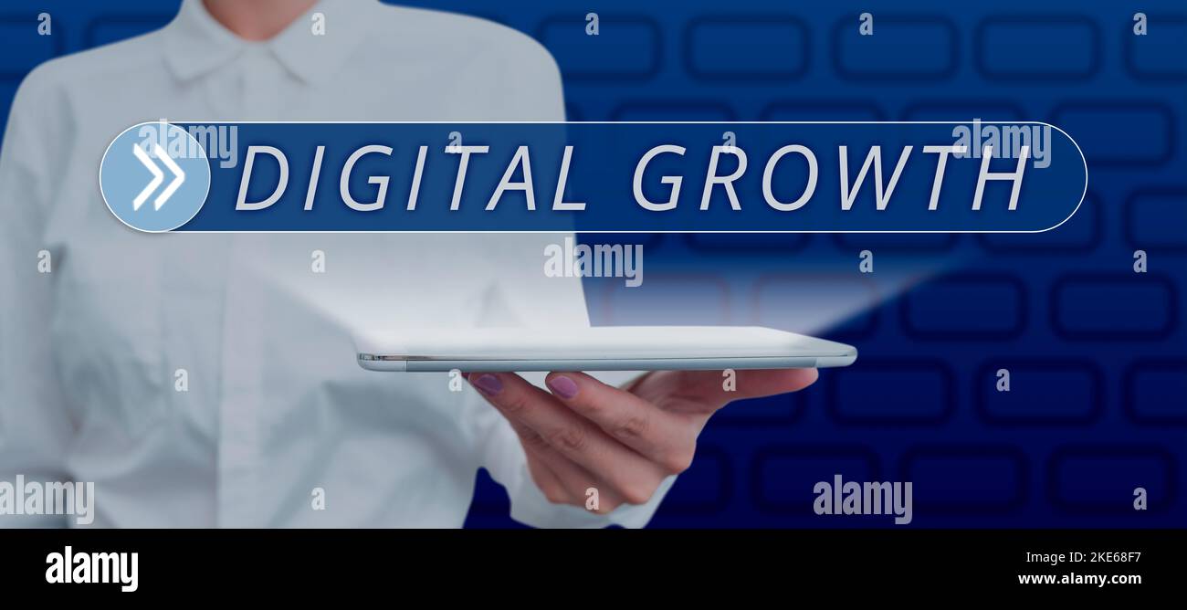 Text sign showing Digital Growth. Business approach early stages of ...