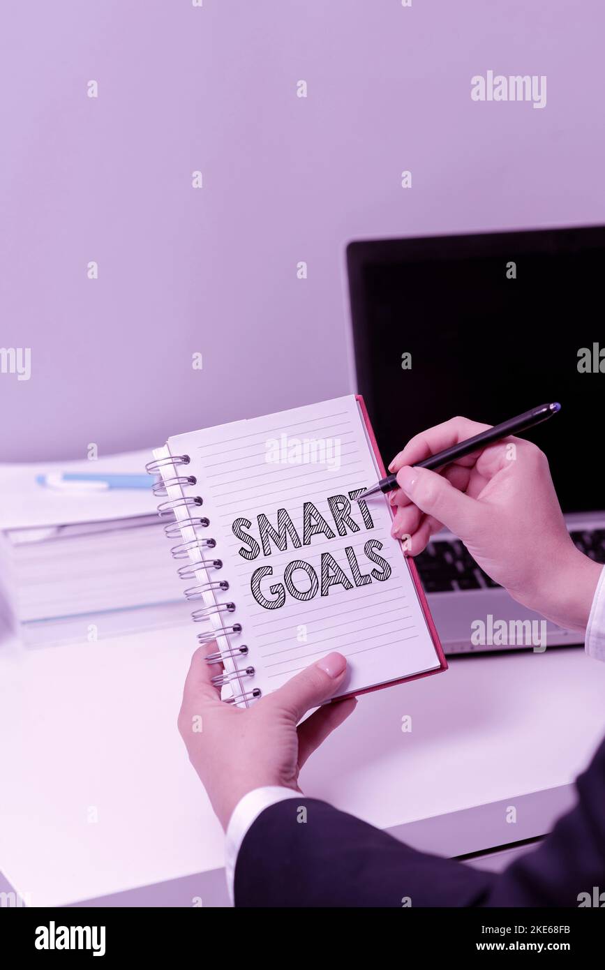 Conceptual display Smart Goals. Business idea mnemonic used as a basis ...