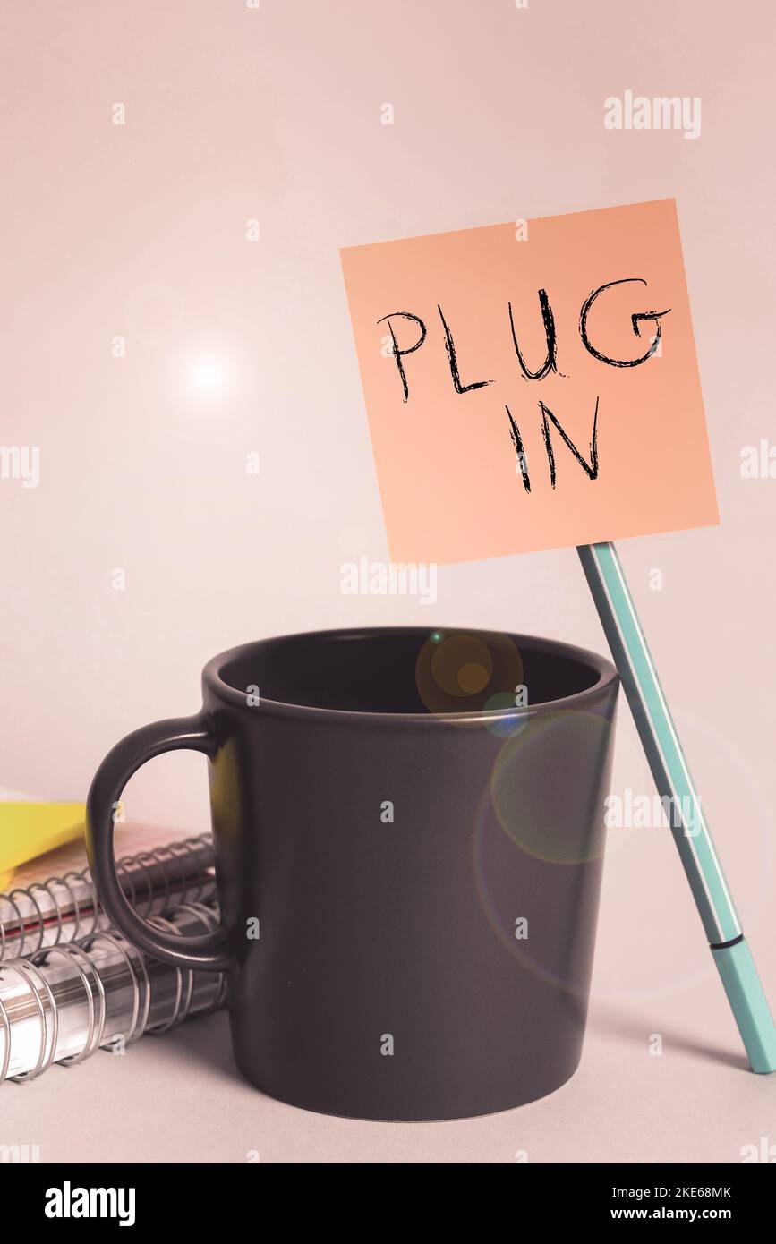 Inspiration showing sign Plug In. Business overview putting device into ... Inspiration showing sign Plug In. Business overview putting device into ...