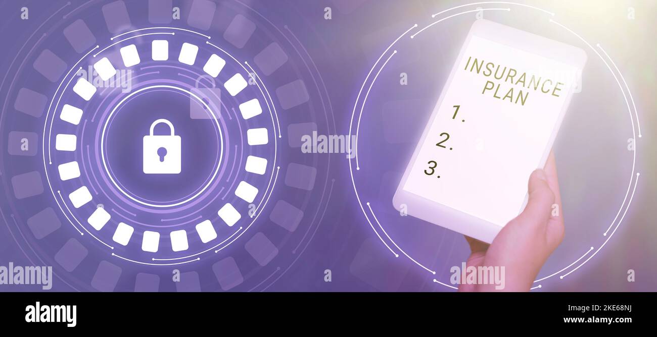 Hand writing sign Insurance Plan. Business approach includes the risk ...