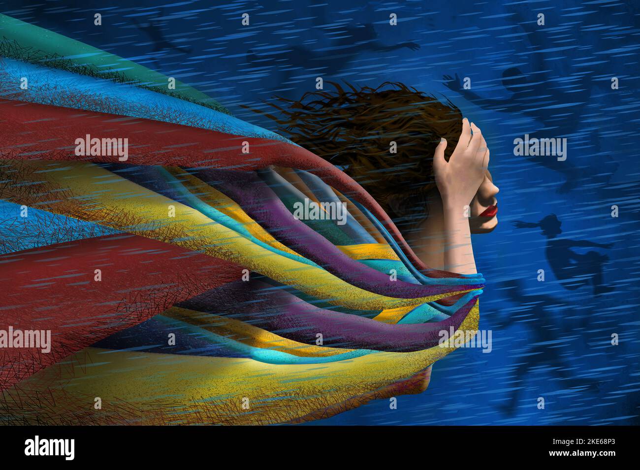 Push through the pain is the theme of this image of a determined woman ...