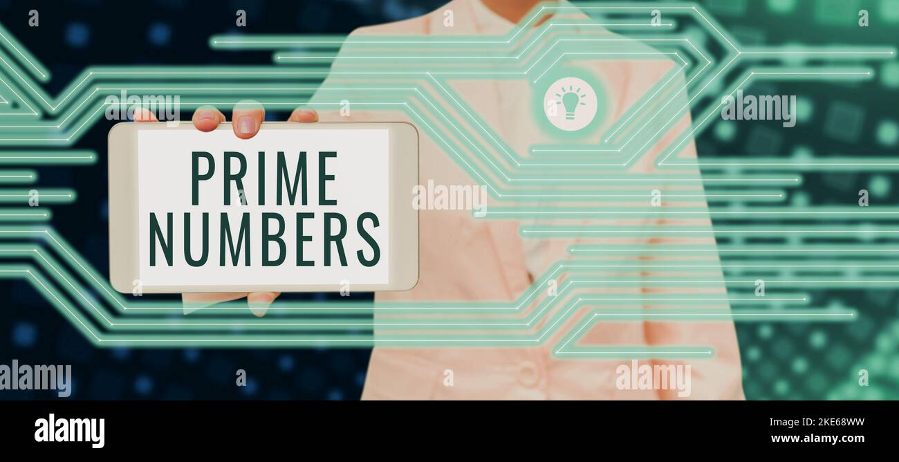 Text sign showing Prime Numbers. Word Written on a positive integer ...