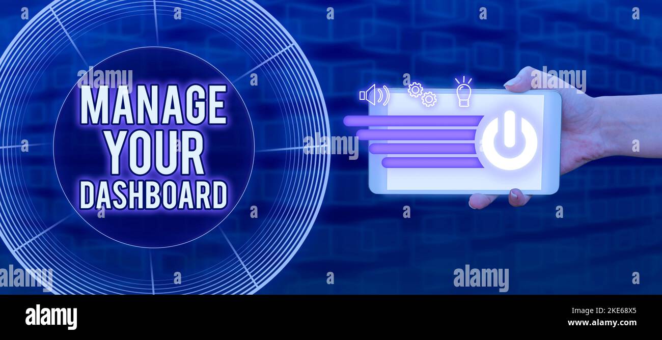 Sign displaying Manage Your Dashboard. Business showcase web landing ... Sign displaying Manage Your Dashboard. Business showcase web landing ...
