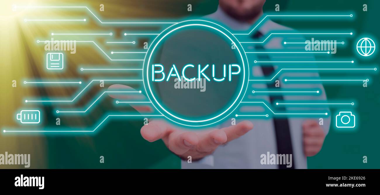 Conceptual caption Backup. Internet Concept process that protects ...