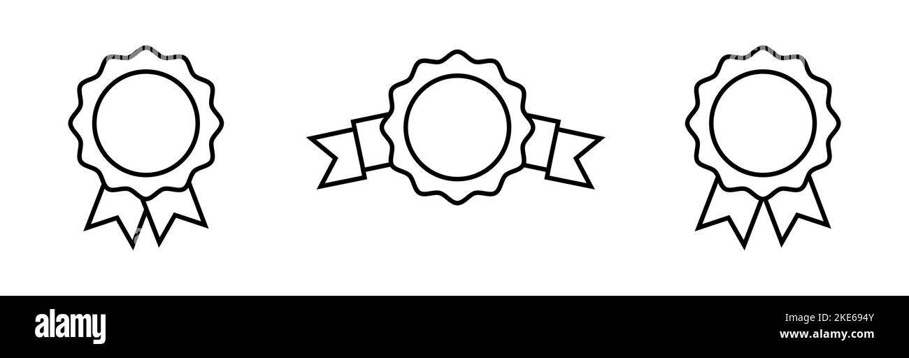 Award line icon set in flat style. Rosette symbol Stock Vector Image ...