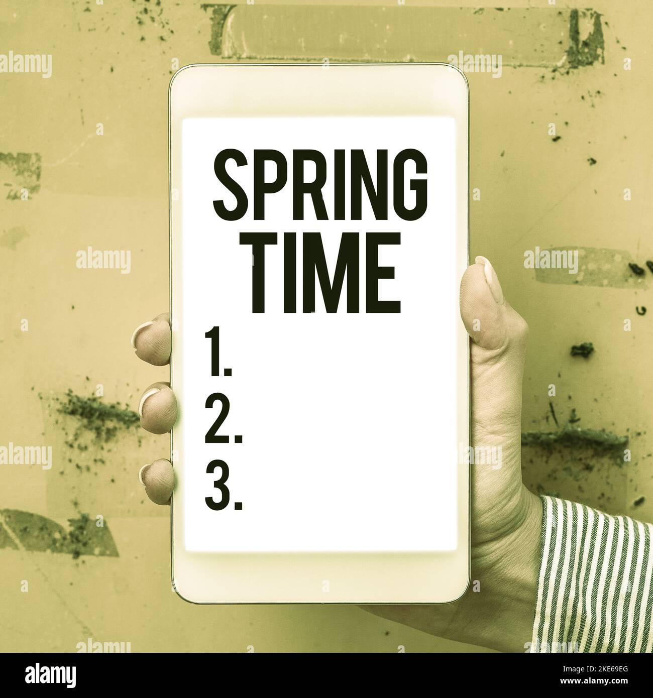 Text caption presenting Spring Time. Internet Concept temperate season ...