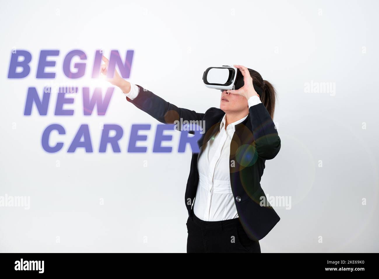 Sign displaying Begin New Career. Business concept occupational or ...