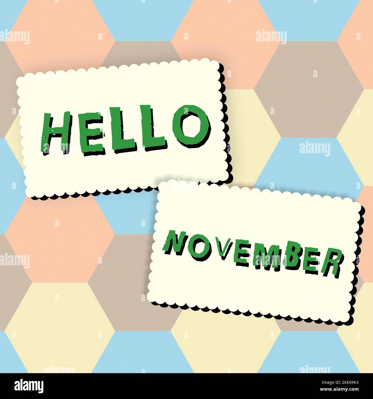 Text sign showing Hello November. Business idea greeting used when ...
