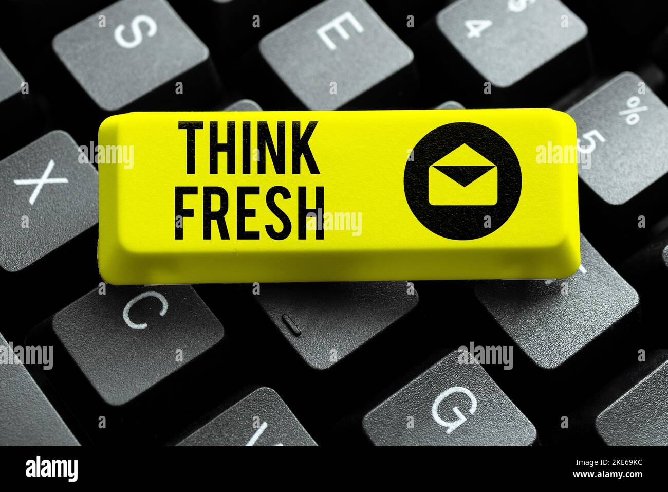 Writing displaying text Think Fresh. Concept meaning a new perspective ...