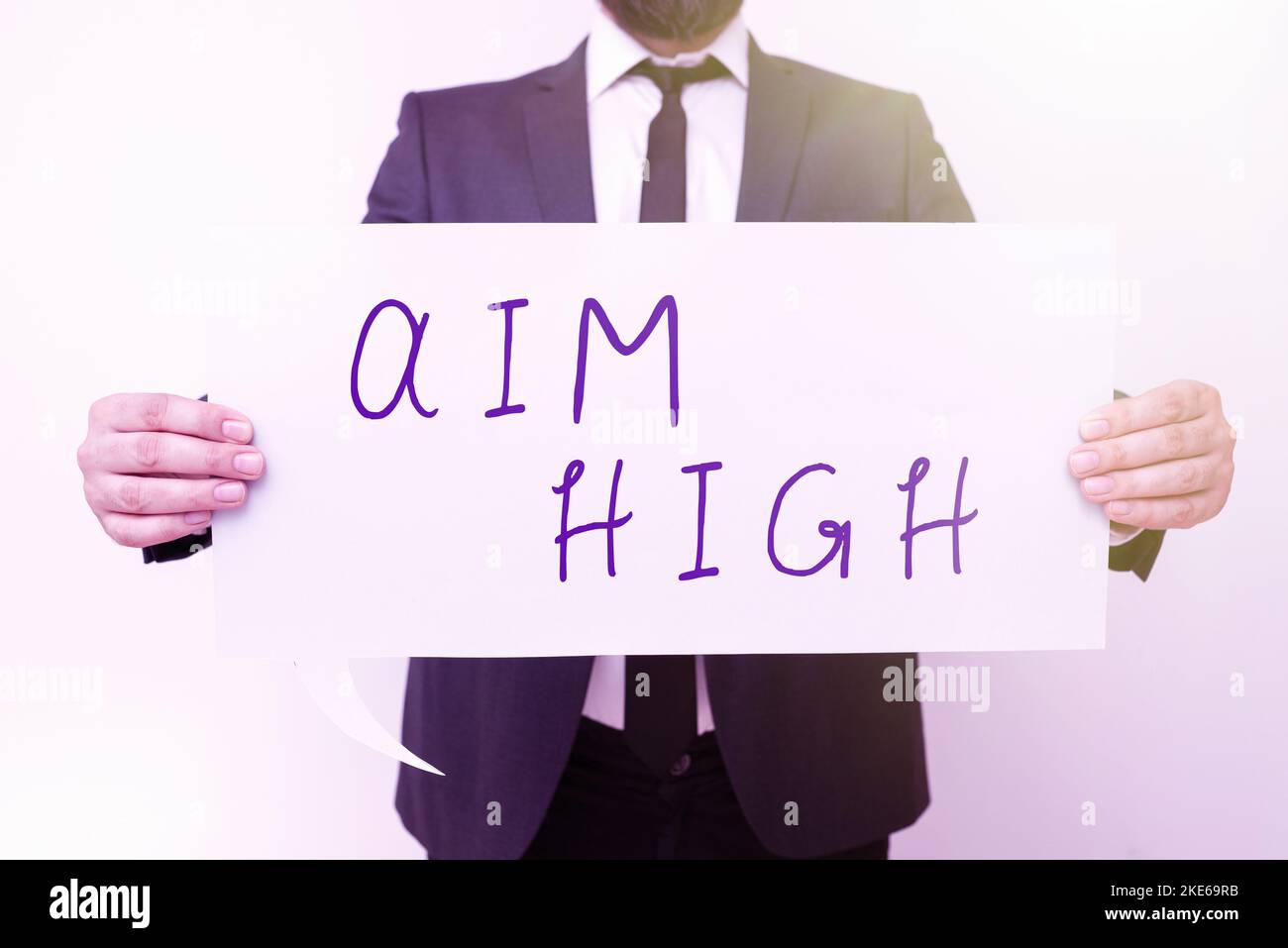 Conceptual caption Aim High. Word Written on go for best job school or ...