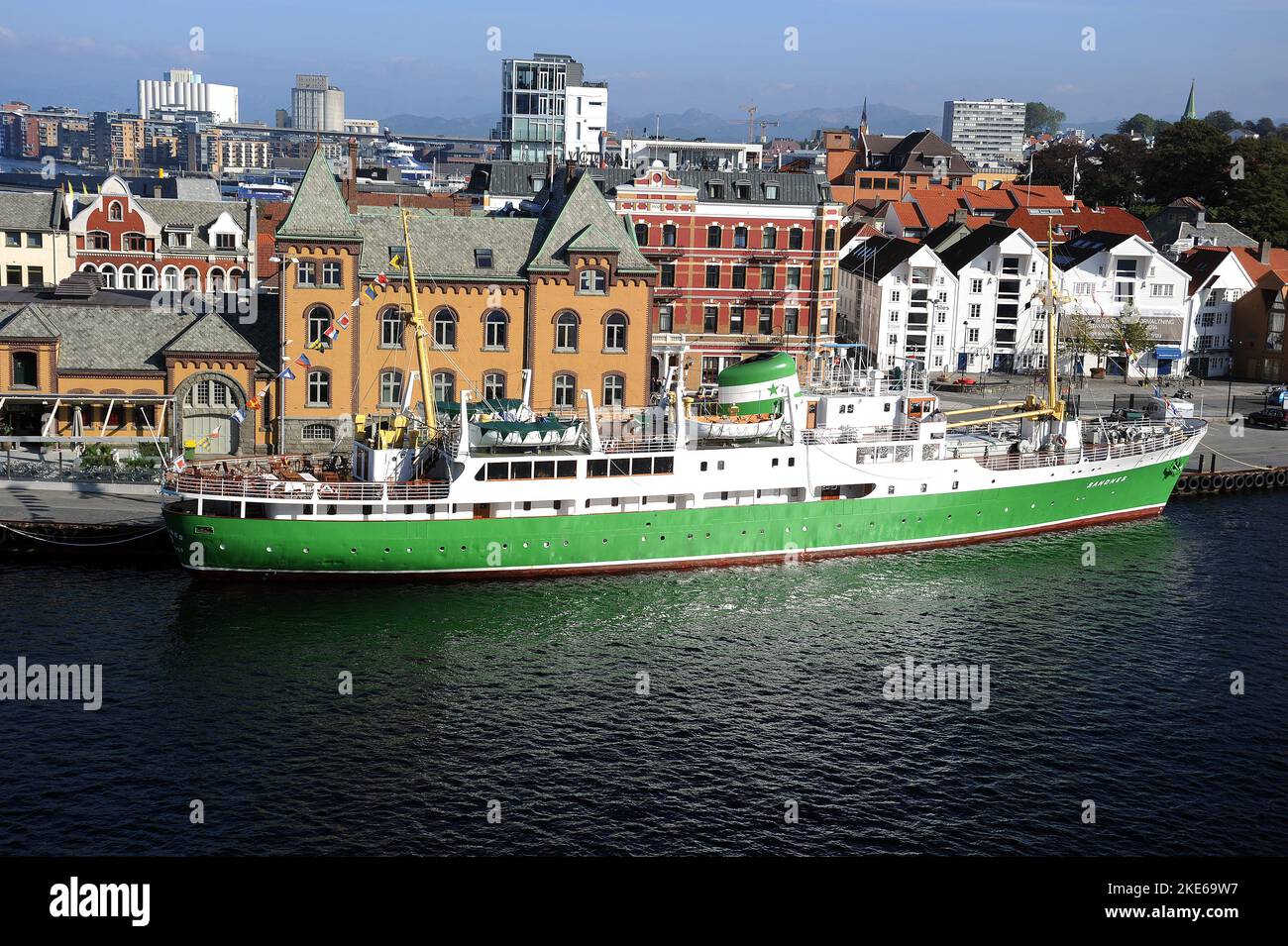 "Sandnes" moored opposite "Adventure of the Seas" at Stavanger Stock ...
