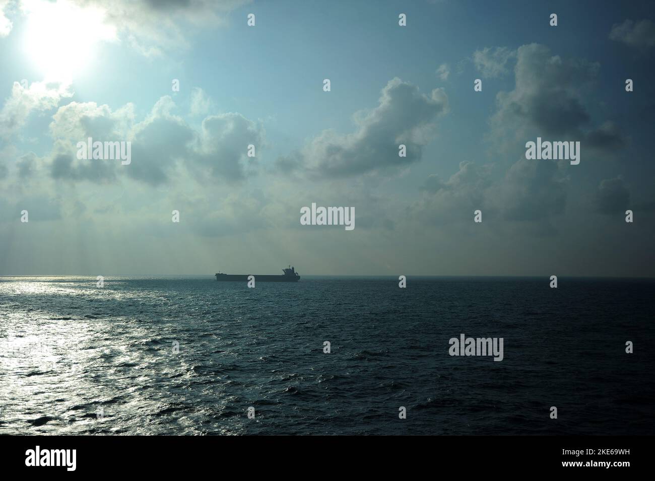 The "Frontier Discovery" in the North Sea. A Bulk Carrier, overall ...