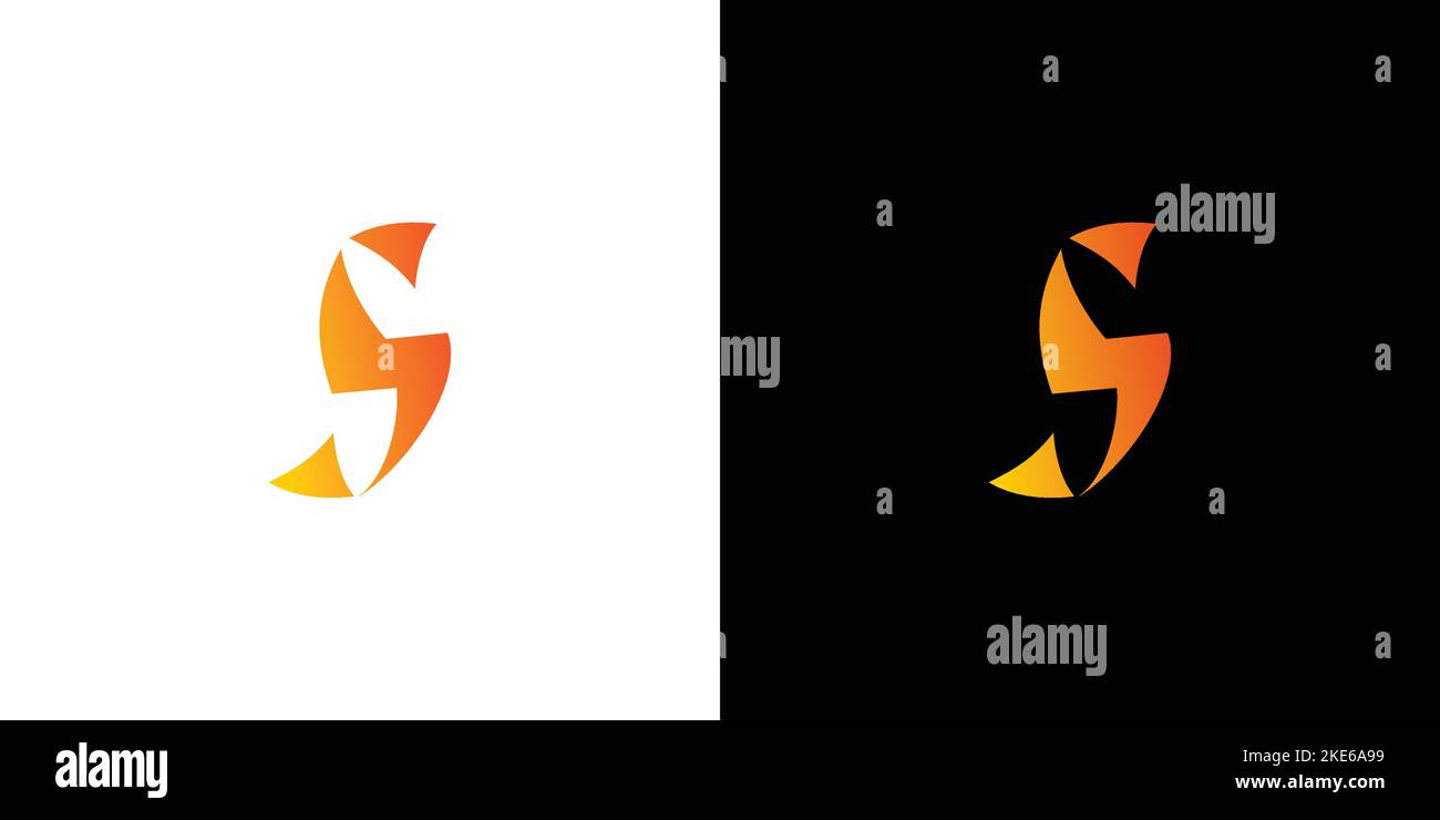 Modern and attractive letter S electric voltage logo design Stock ...