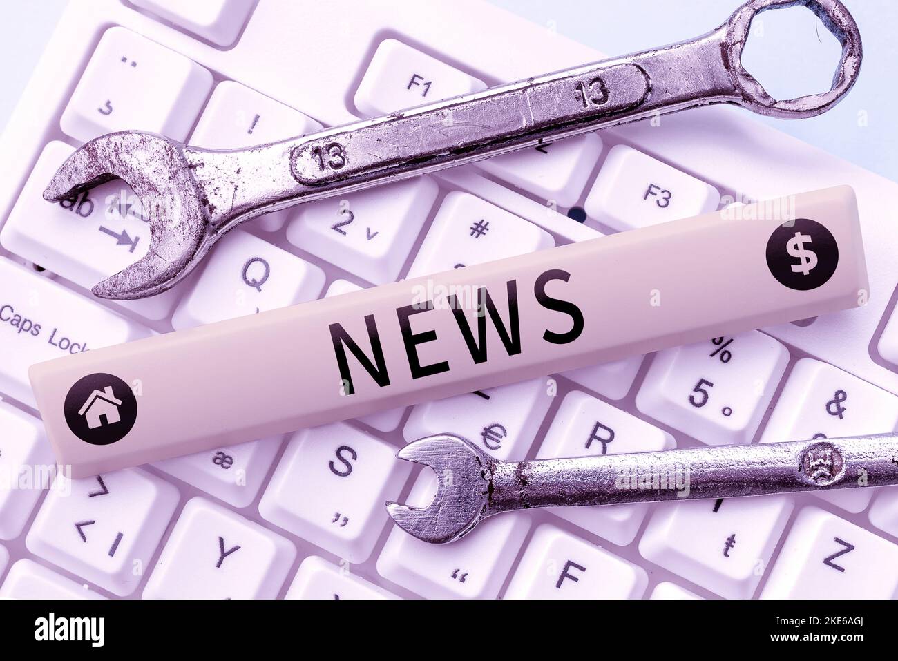 Text caption presenting News. Concept meaning comprehensive uptodate ...