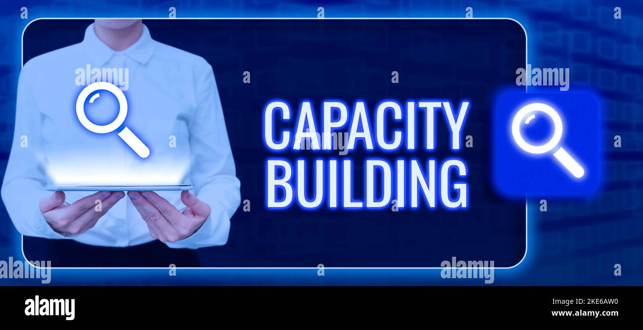 Conceptual caption Capacity Building. Word Written on process by which ...