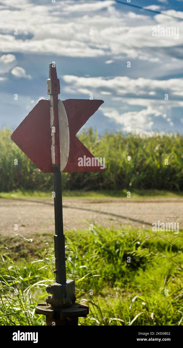 Signaling of the sugar cane train Stock Photo - Alamy