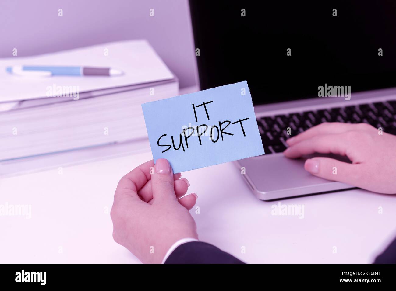 Hand writing sign It Support. Word Written on Lending help about ...