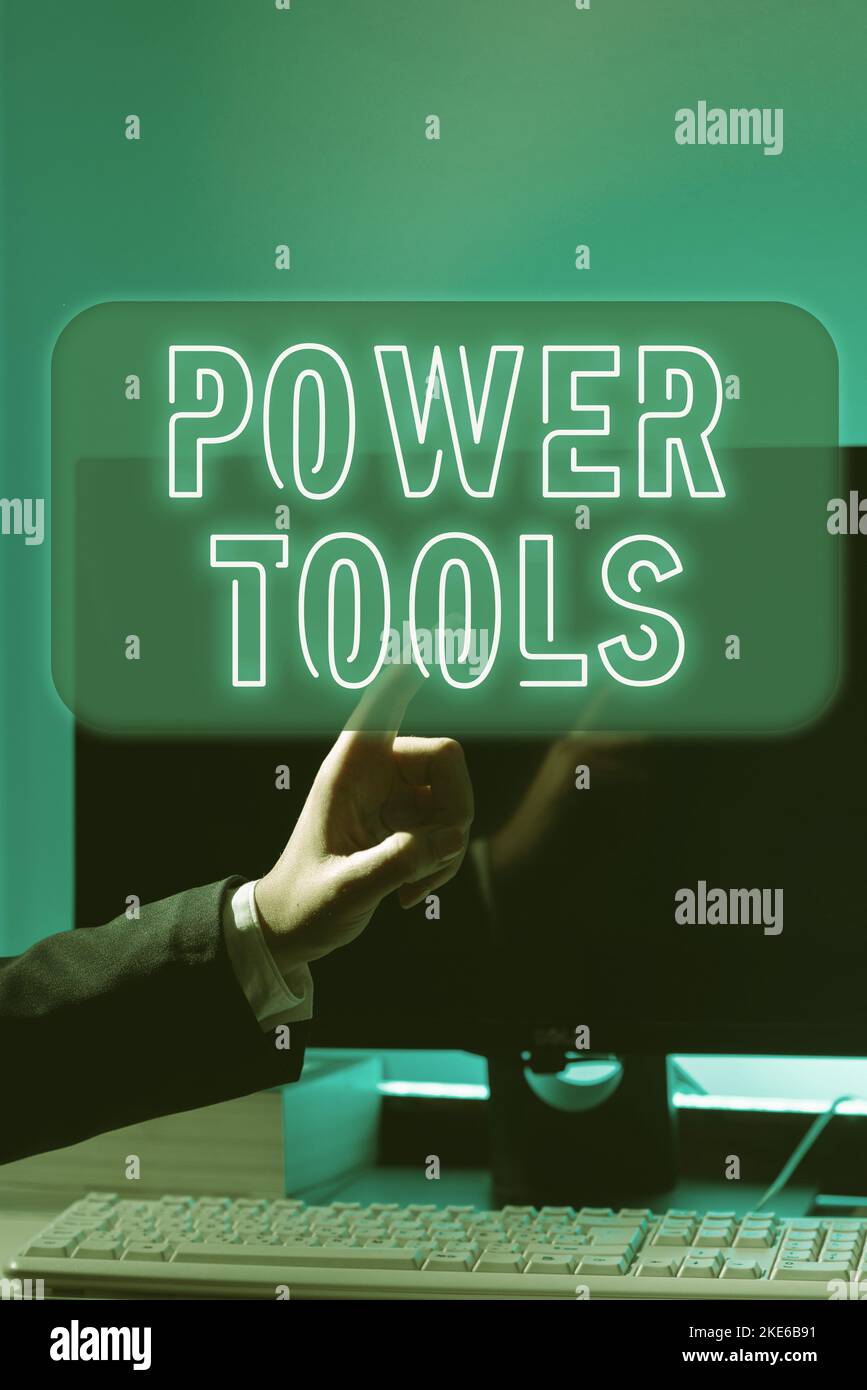 Conceptual display Power Tools. Business idea tools powered by an ...