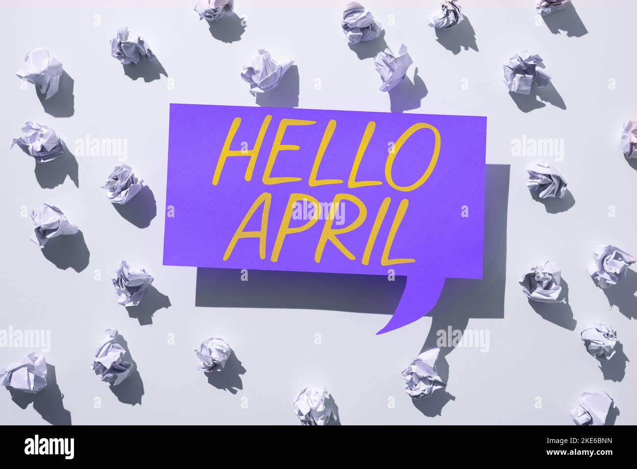 Conceptual display Hello April. Business overview a greeting expression ...