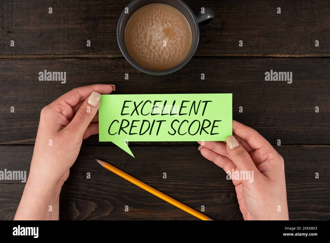 Conceptual caption Excellent Credit Score. Concept meaning person s is ...