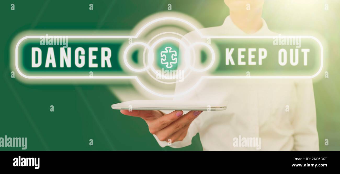 Conceptual display Danger Keep Out. Internet Concept Warning ...