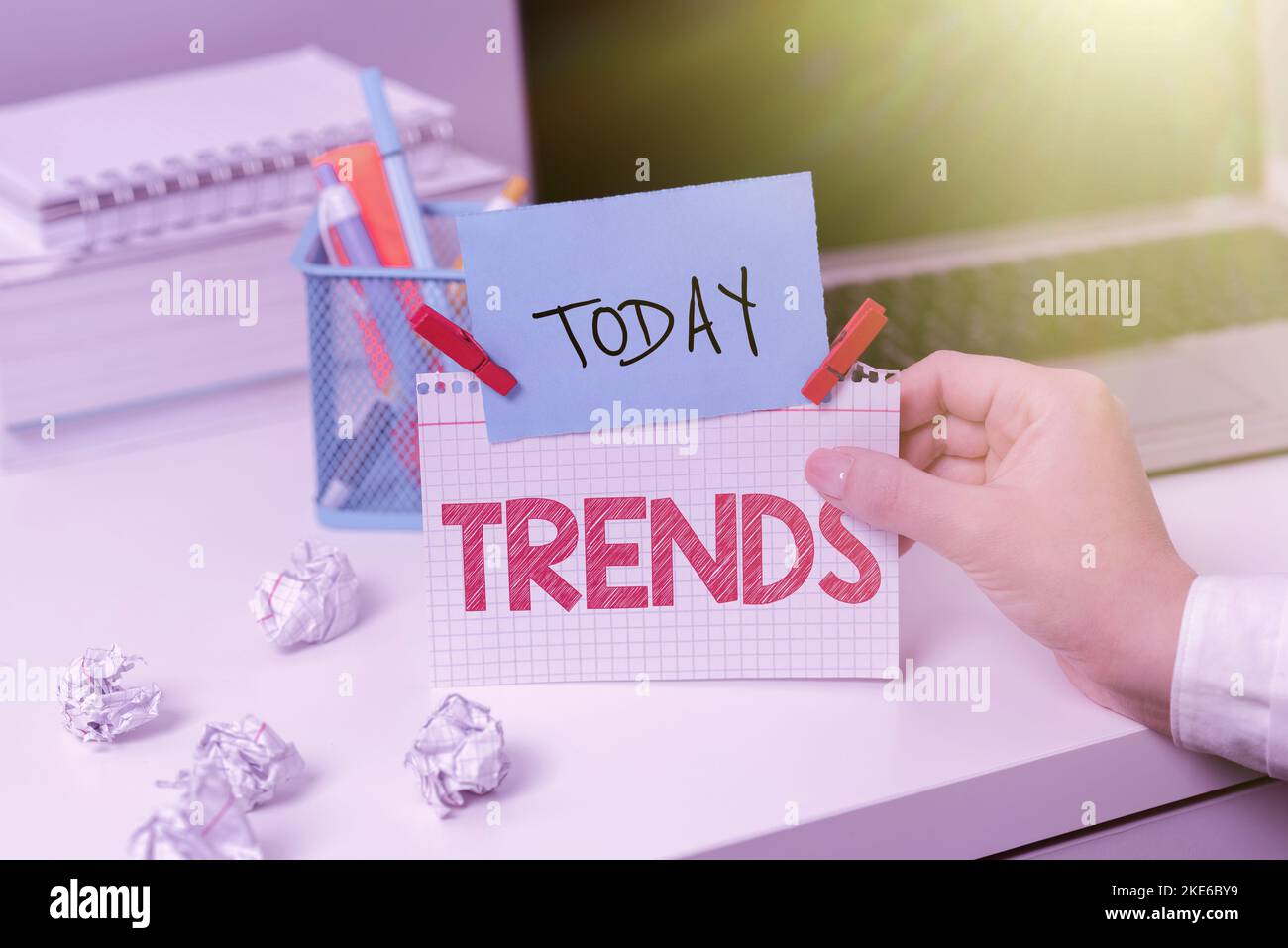 Conceptual display Trends. Word Written on general tendency of data ...