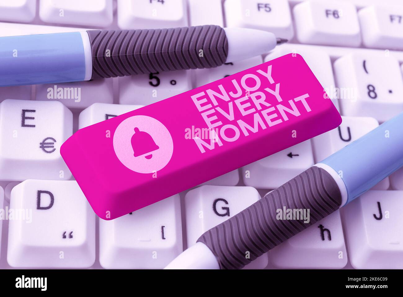 Hand writing sign Enjoy Every Moment. Word Written on stay positive ...