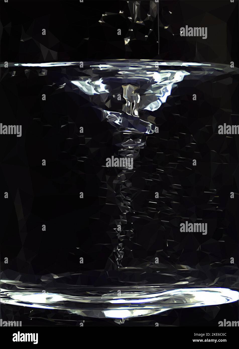 Water vortex in a glass tube. Vector in Low Poly Art Stock Vector Image ...