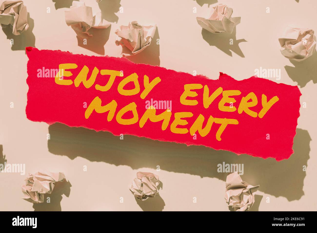 Text caption presenting Enjoy Every Moment. Concept meaning stay ... Text caption presenting Enjoy Every Moment. Concept meaning stay ...