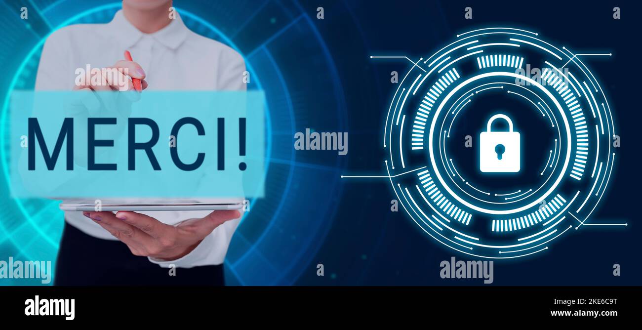 Inspiration showing sign Merci. Business idea thank you in French what ...