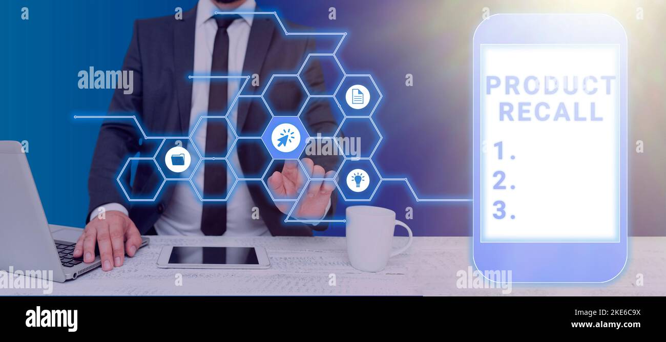 Inspiration showing sign Product Recall. Business showcase request to ...