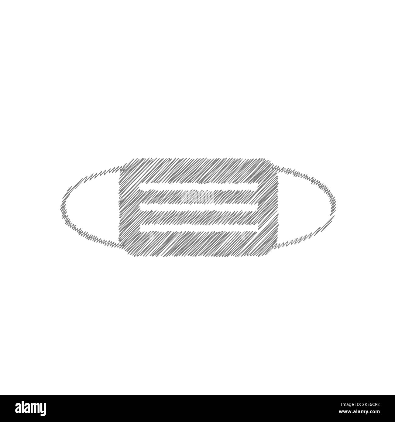 Face mask simple sketch vector icon. Mask that protects airborne ...
