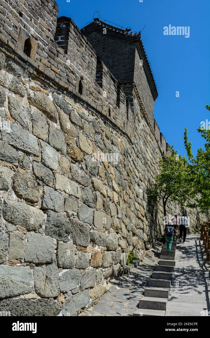 fortress wall with battlements. The Great Wall Stock Photo - Alamy
