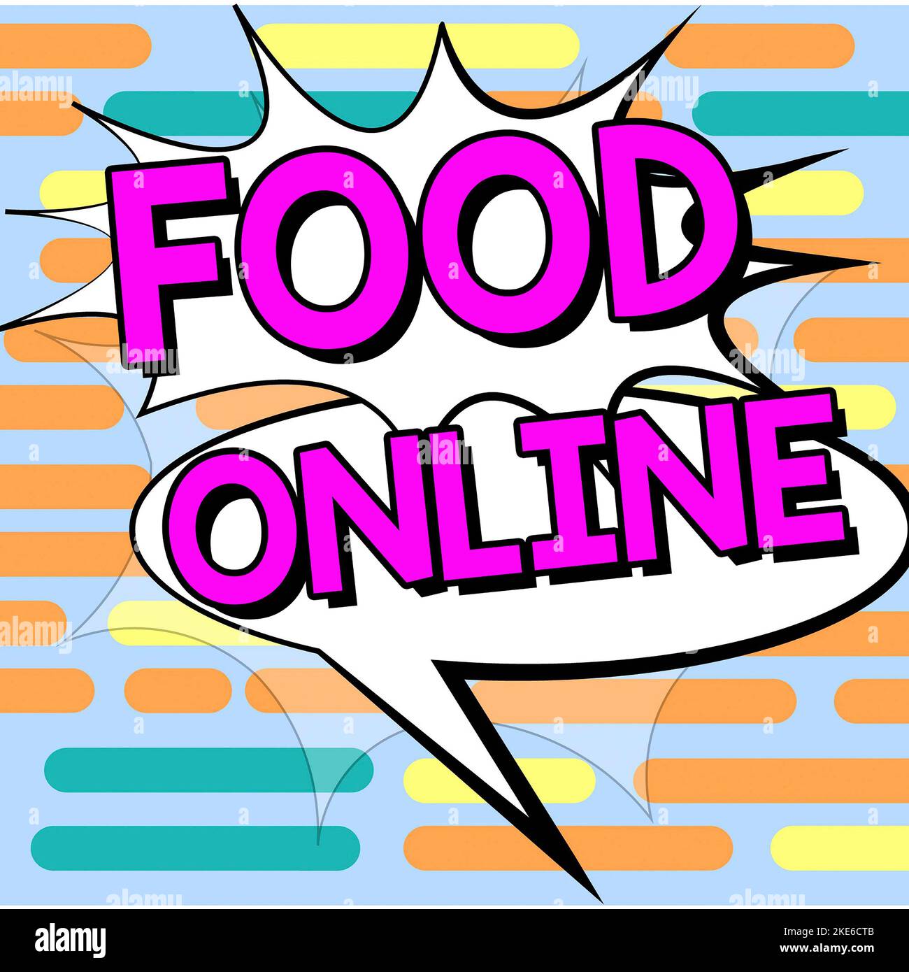 Text showing inspiration Food Online. Business concept variety of food ...