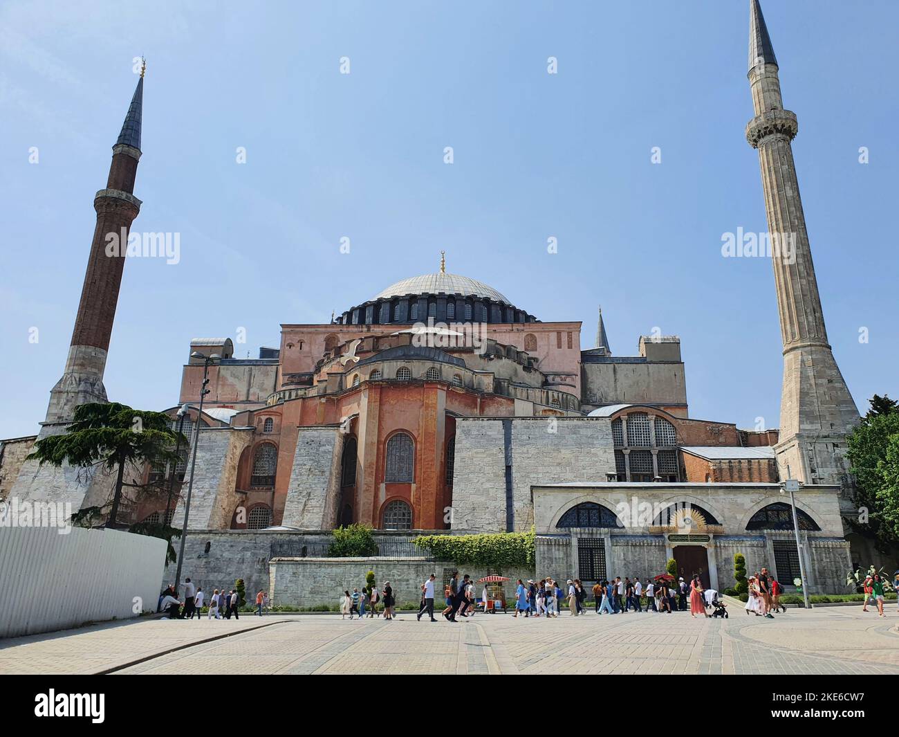 The Hagia Sophia Mosque with high minarets in Istanbul, Turkey Stock ...