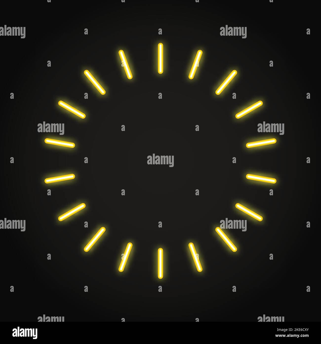 Neon shining circular lines frame in line style. Round glowing lines ...