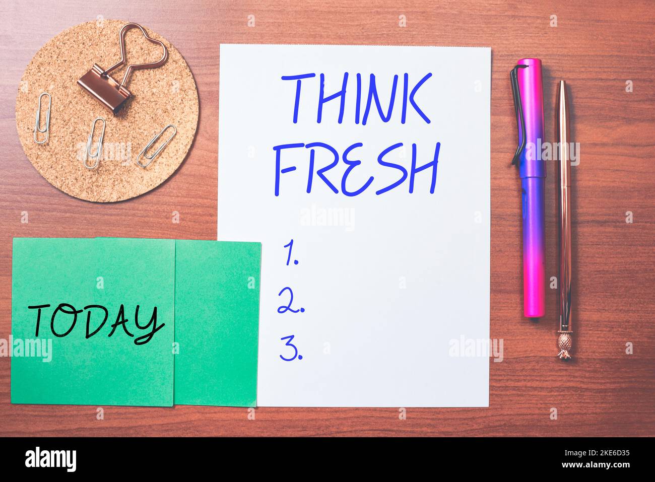 Text showing inspiration Think Fresh. Word Written on a new perspective ...