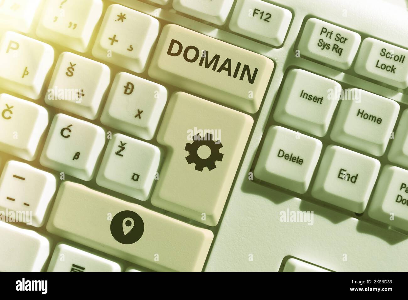 Sign displaying Domain. Word for identification string that defines a ...