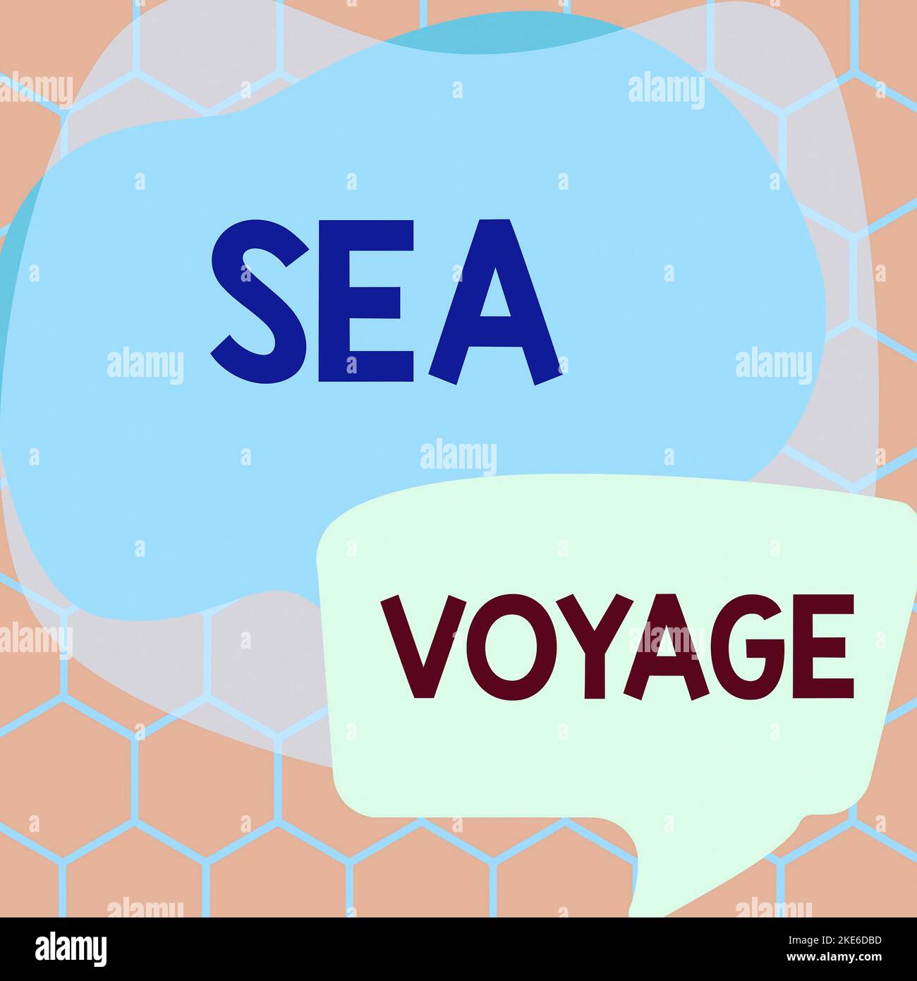 Conceptual display Sea Voyage. Word Written on riding on boat through ...