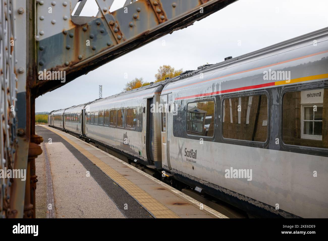 9 November 2022. Inverurie, Aberdeenshire, Scotland. This is a ScotRail Train at Inverurie ...