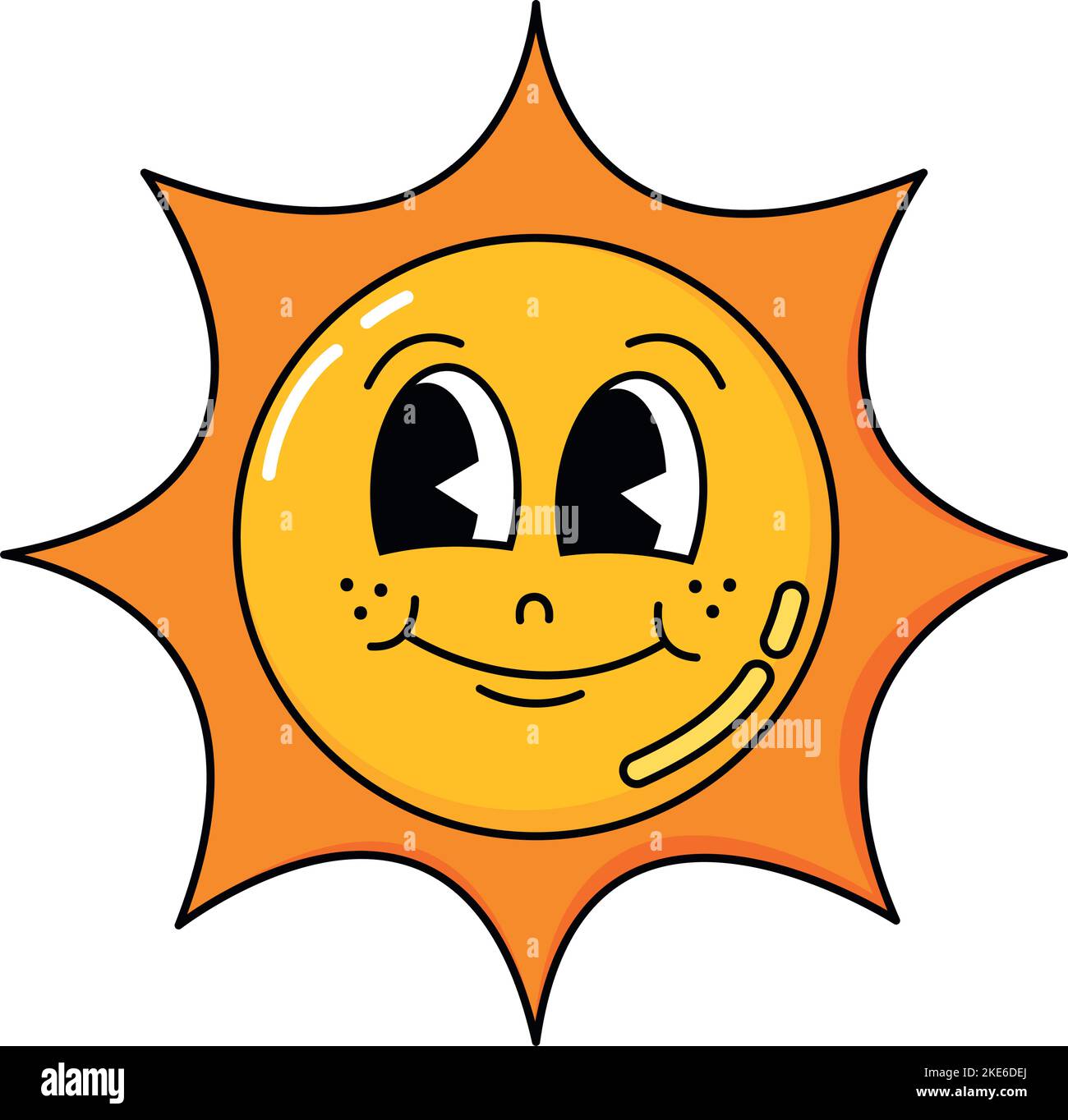 Isolated happy sun groovy traditional cartoon Vector Stock Vector Image ...