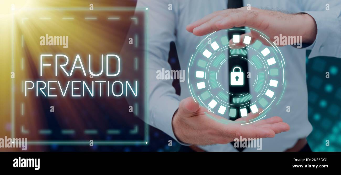 Writing displaying text Fraud Prevention. Business overview to secure ...