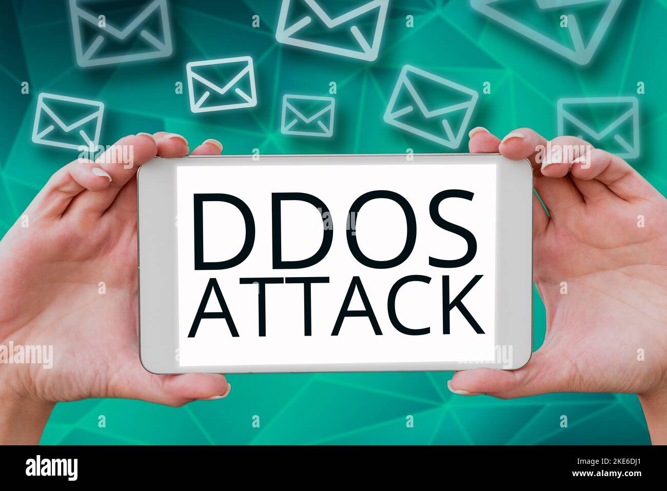 Hand writing sign Ddos Attack. Word for disturbed access to the normal server caused by ...