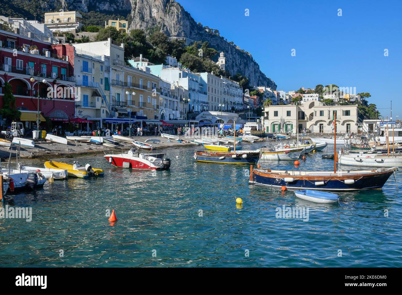 Capri, cluster of colorful houses, Italy Stock Photo - Alamy