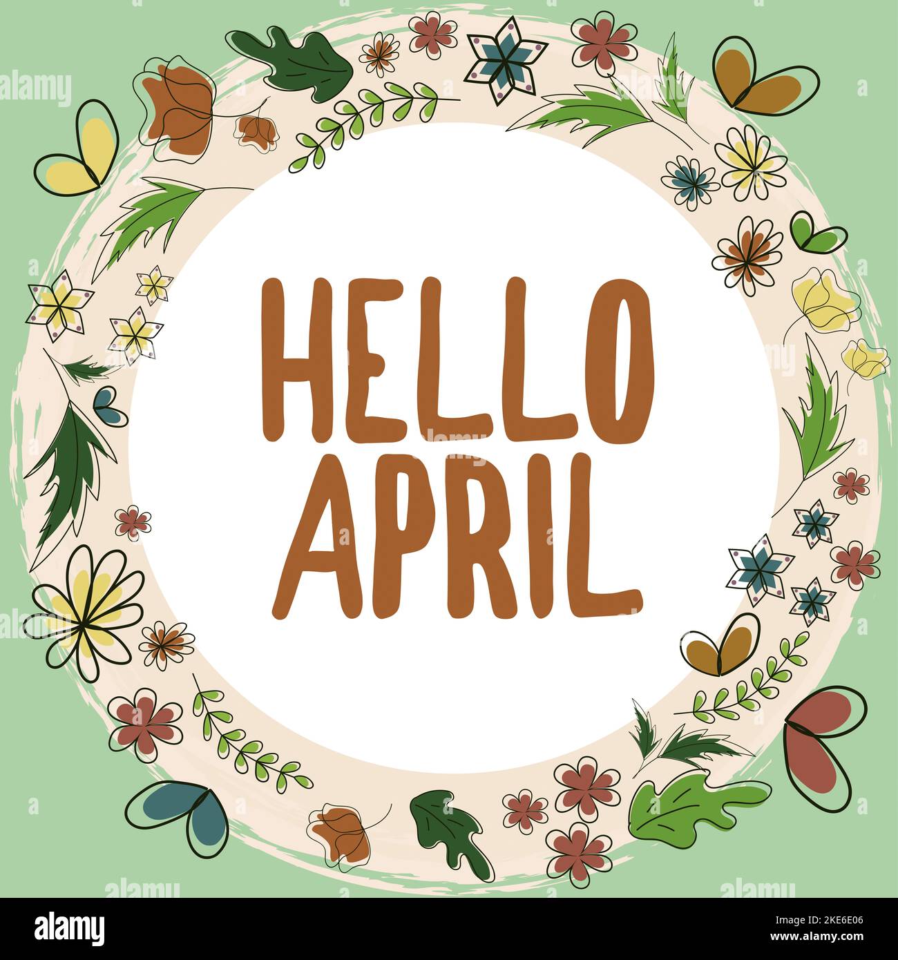 Hand writing sign Hello April. Business idea a greeting expression used ...