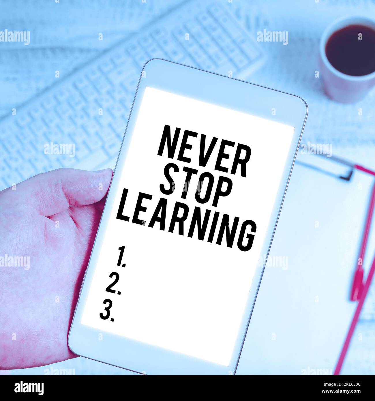 Text caption presenting Never Stop Learning. Word for continuous ... Text caption presenting Never Stop Learning. Word for continuous ...