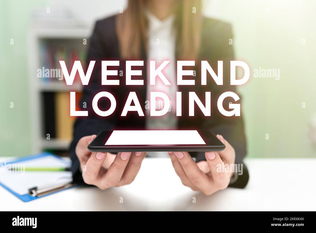 Text showing inspiration Weekend Loading. Concept meaning Starting ...